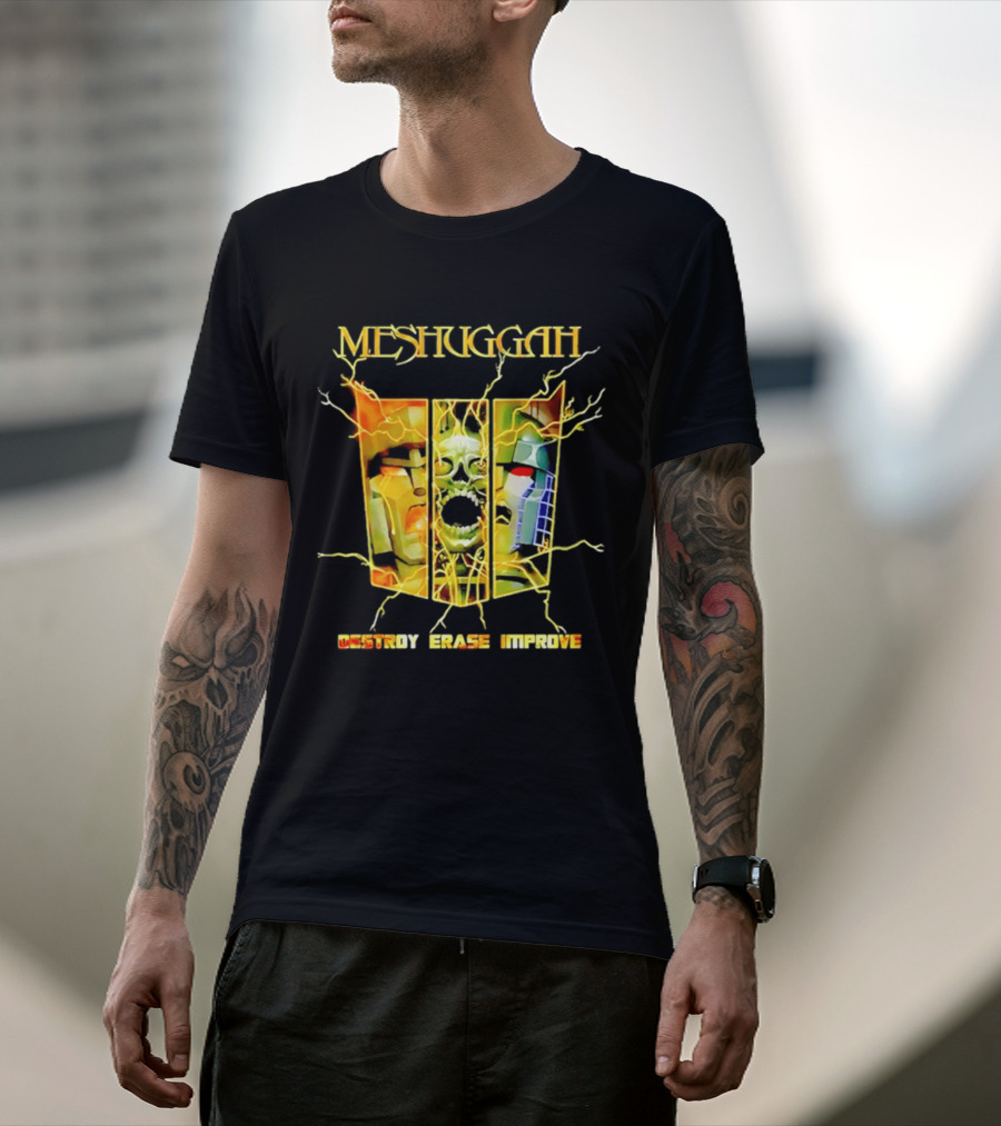 Meshuggah Destroy Erase Improve Skull T-Shirt