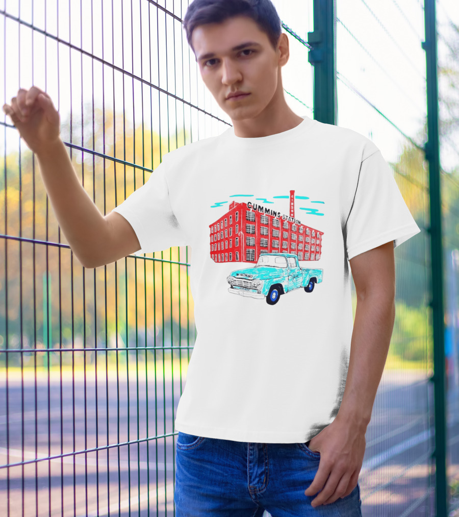Gilson Cummins Station Vintage Truck And Building Scene T-Shirt