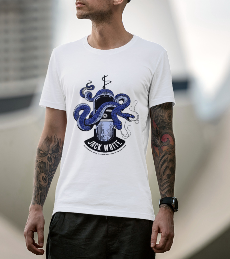 Jack White Chester New York 2026 Event Snake Wrapped Microphone T-Shirt