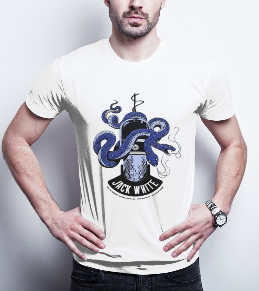 Jack White Chester New York 2026 Event Snake Wrapped Microphone T-Shirt