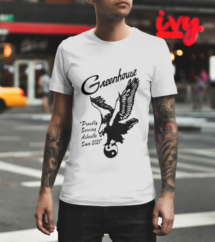 Greenhouse Proudly Serving Asheville Since 2021 Eagle Motif T-Shirt