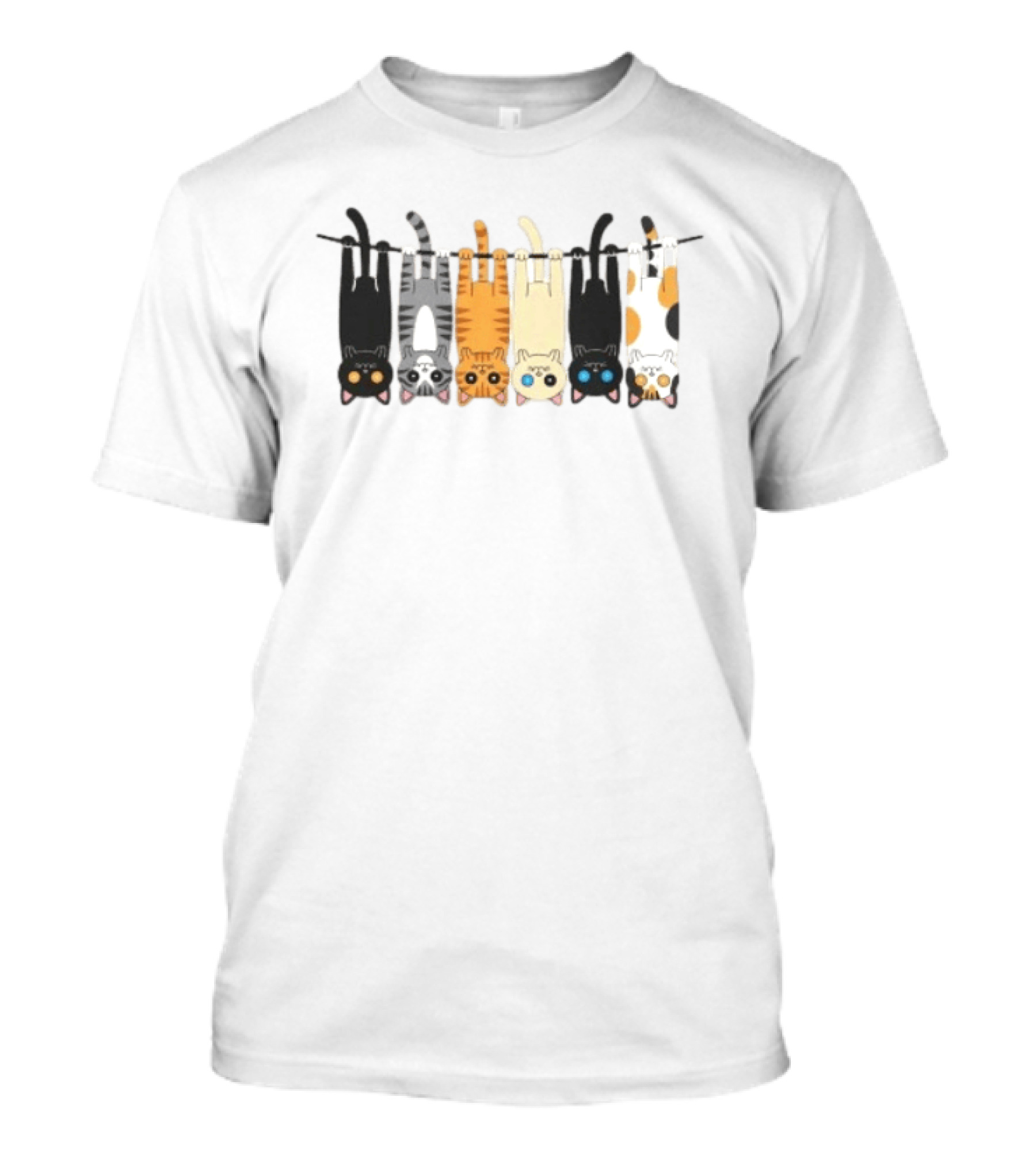 Hanging Cats On Clothesline For Cat Lover Enthusiasts T-Shirt