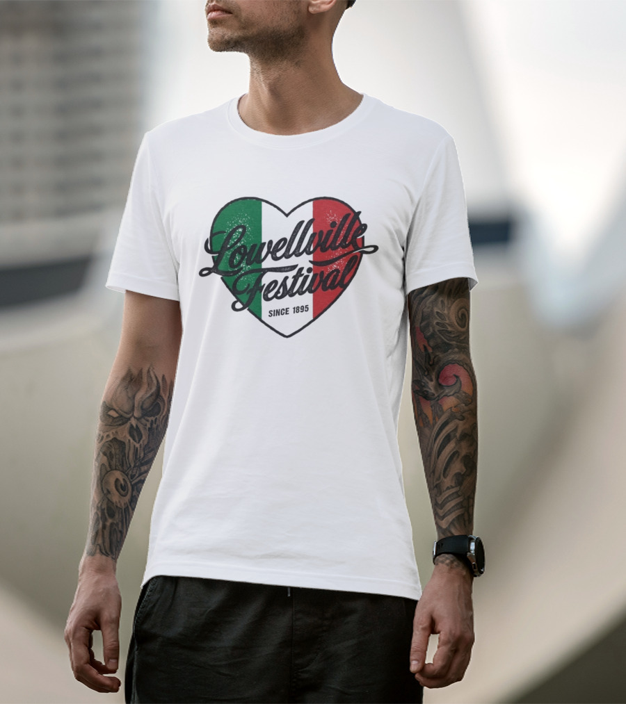 Lowellville Festival Heart Italian Colors Since 1895 T-Shirt