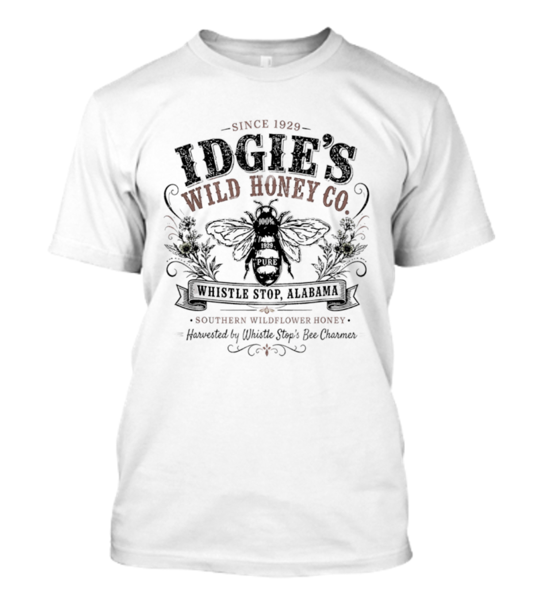 Idgie's Wild Honey Co Since 1929 Whistle Stop Alabama Southern Wildflower Honey T-Shirt