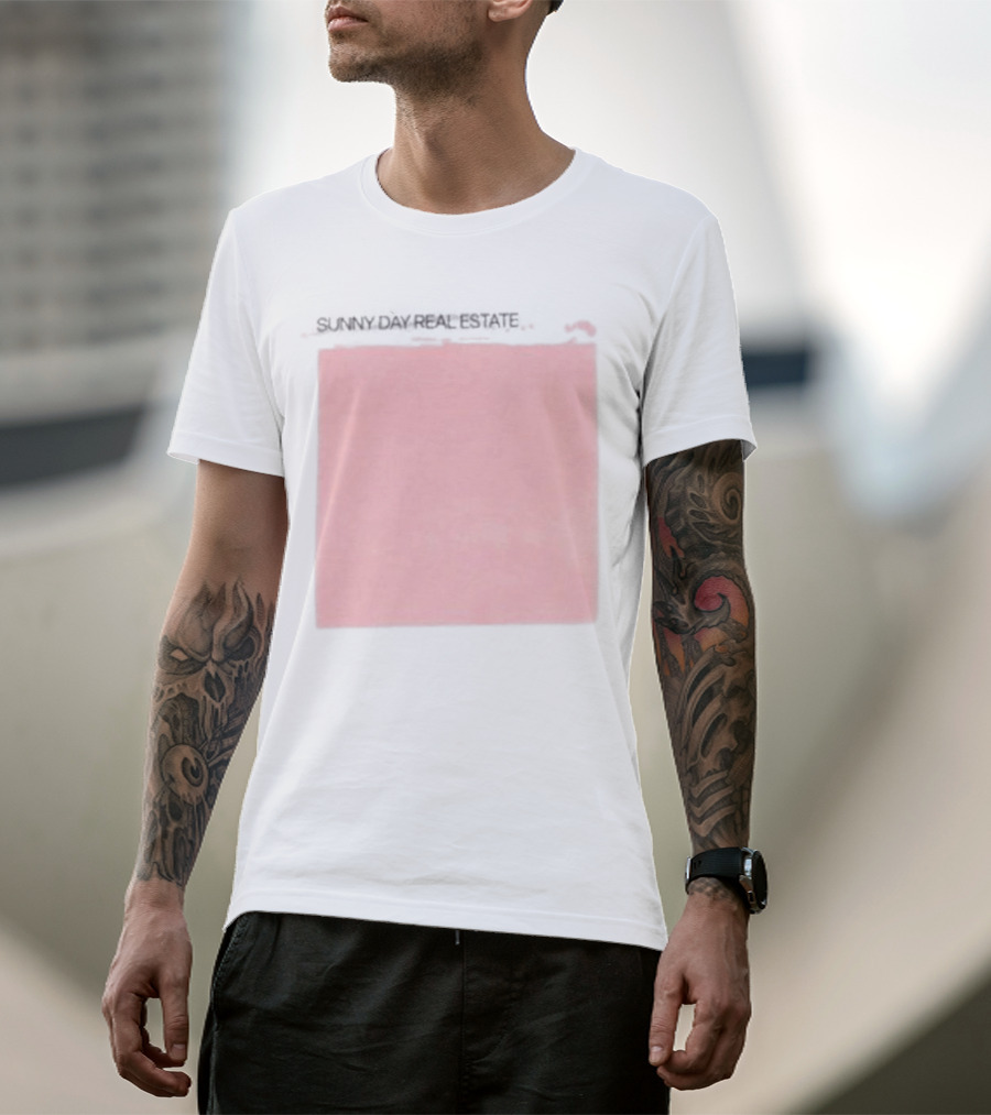 Sunny Day Real Estate LP2 Pink Album Art And Gray Watermark T-Shirt