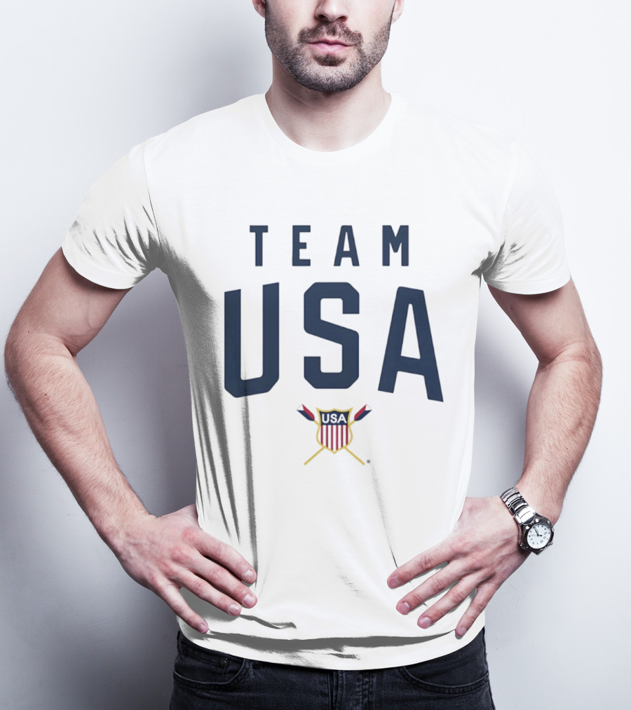Team USA Summer Games Rowing American Shield With Crossed Oars T-Shirt