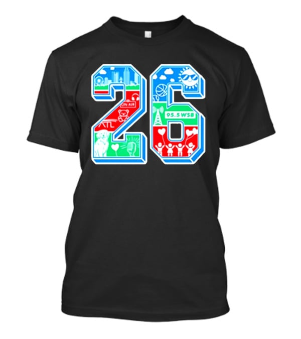 26th Annual WSB Care A Thon 95.5 WSB ATL Skyline Basketball Teddy Bear Radio Sun T-Shirt