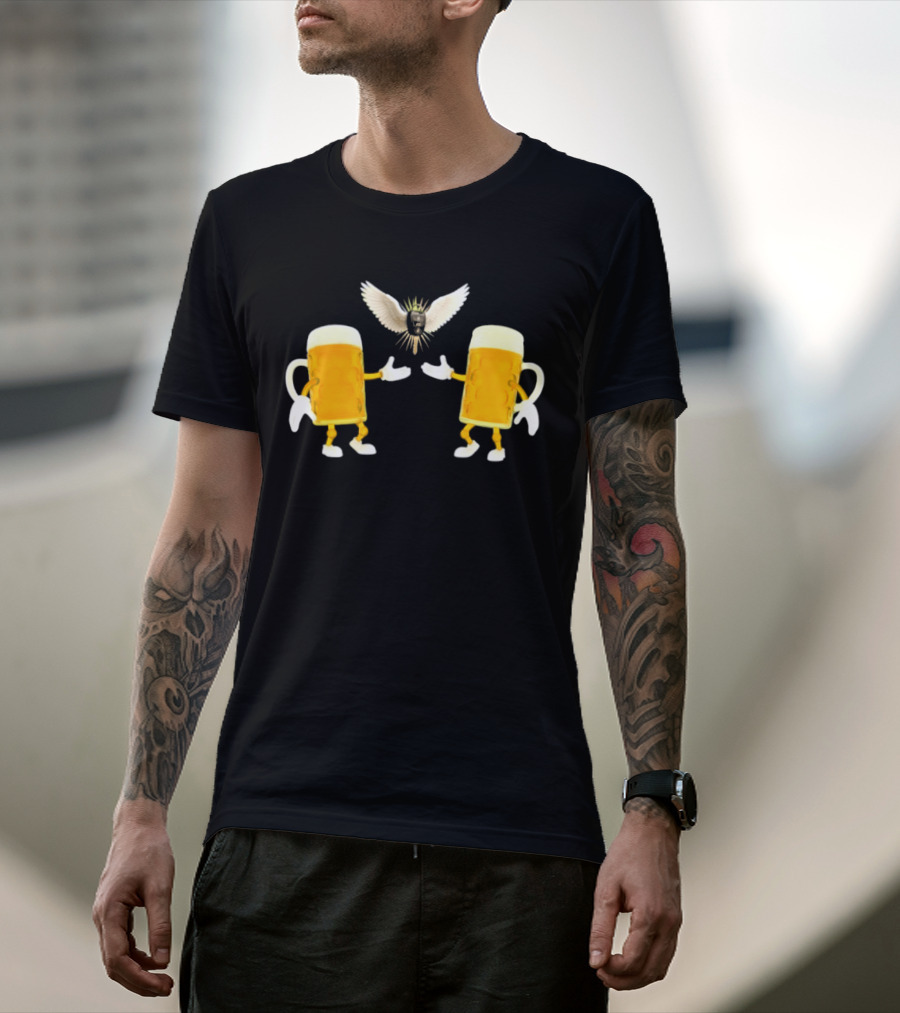 Beers And Car Keys Angel Meme With Winged Creature And Beer S T-Shirt
