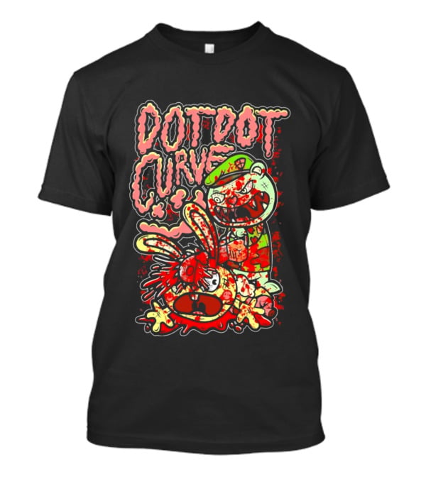Dot Dot Curve Happy Bloodied Cartoon Friends T-Shirt