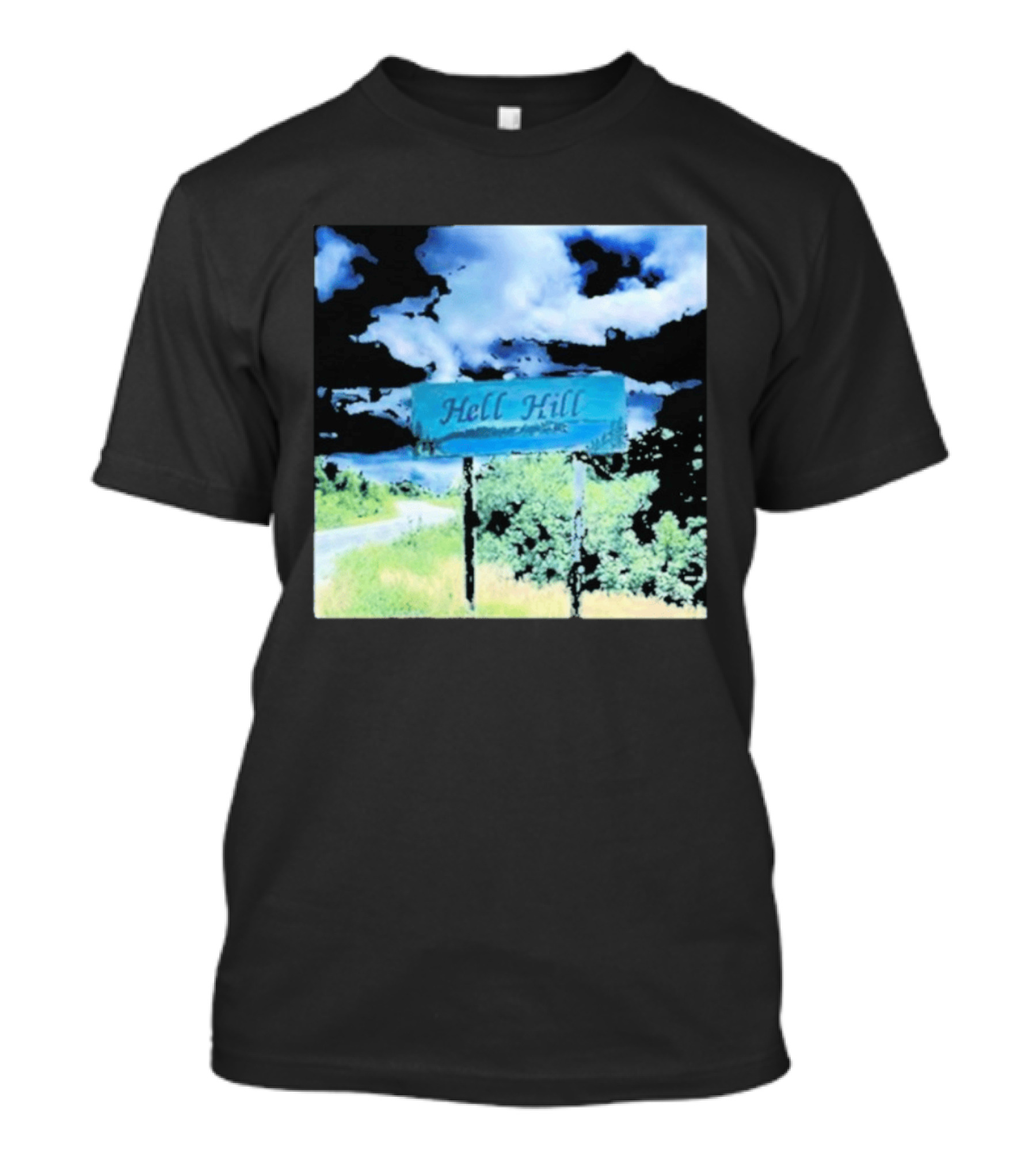 Elita Harkov Hell Hill Scenic Road Sign T-Shirt