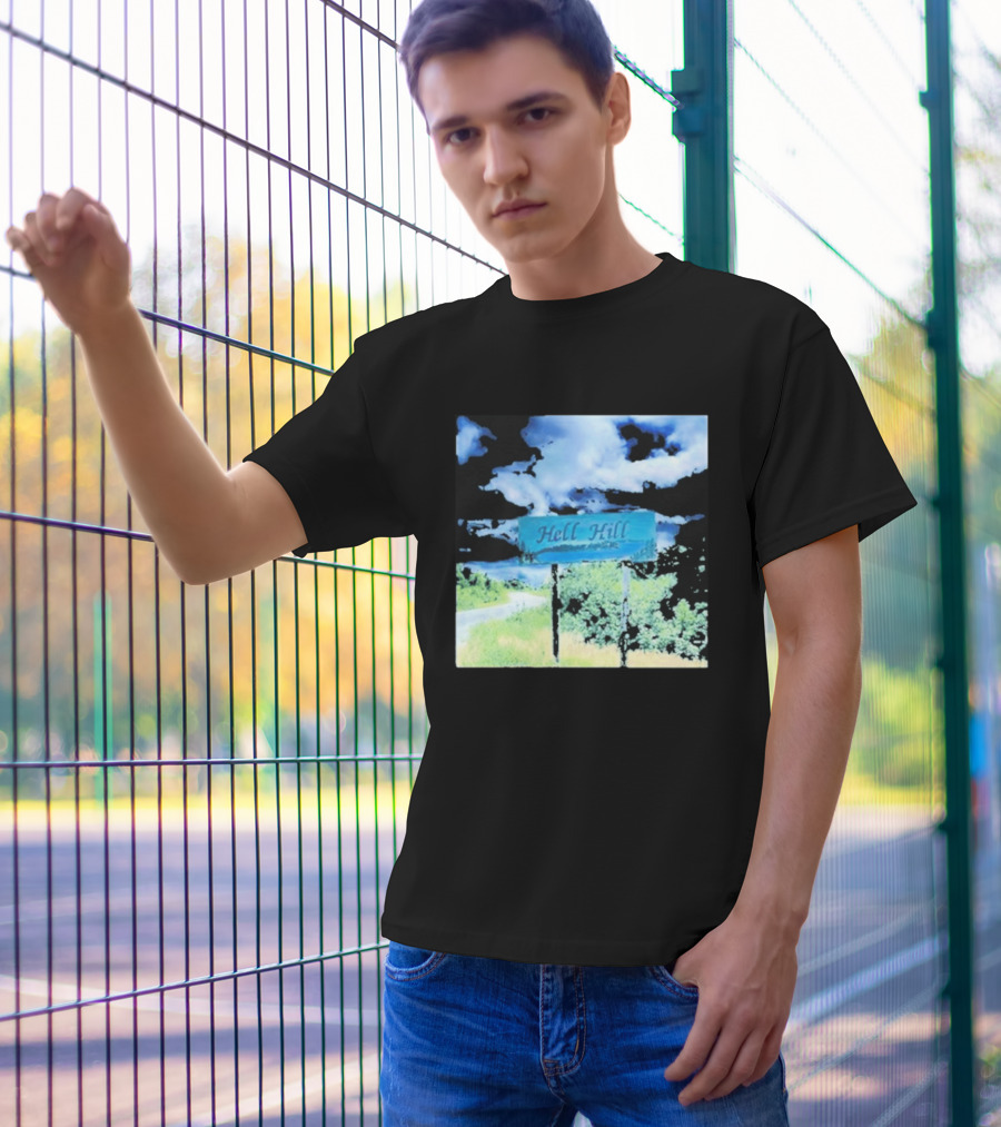 Elita Harkov Hell Hill Scenic Road Sign T-Shirt