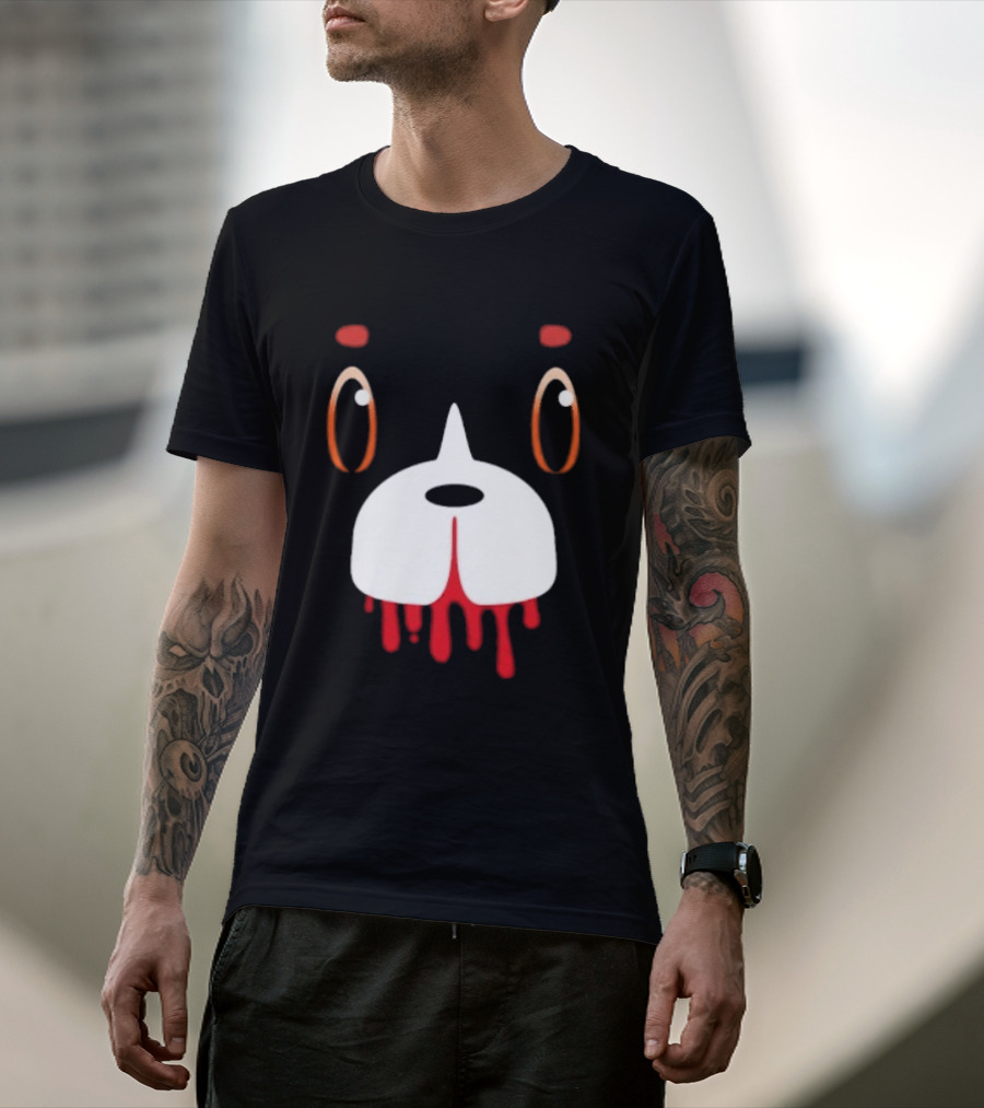 Final Space Mooncake Face Cartoon Character Dripping Red T-Shirt