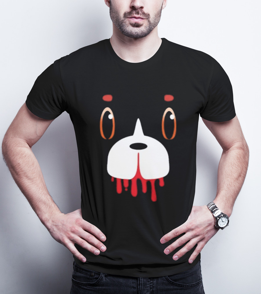 Final Space Mooncake Face Cartoon Character Dripping Red T-Shirt