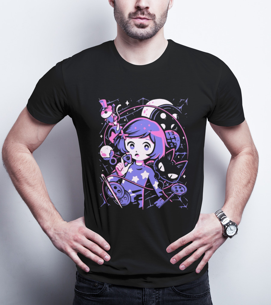 PixelEyeBat Moonlit Adventure Secret Portal Fantasy T-Shirt