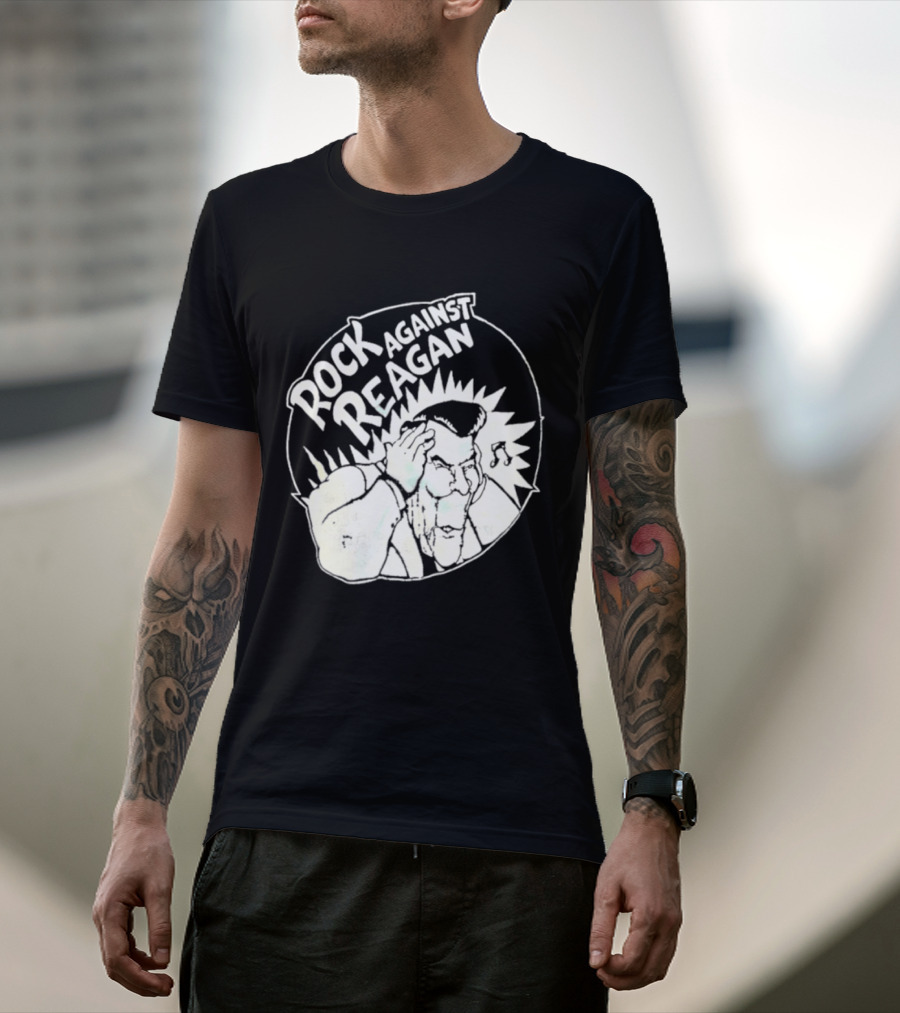 Rock Against Reagan Punk Protest 80s Political Movement T-Shirt