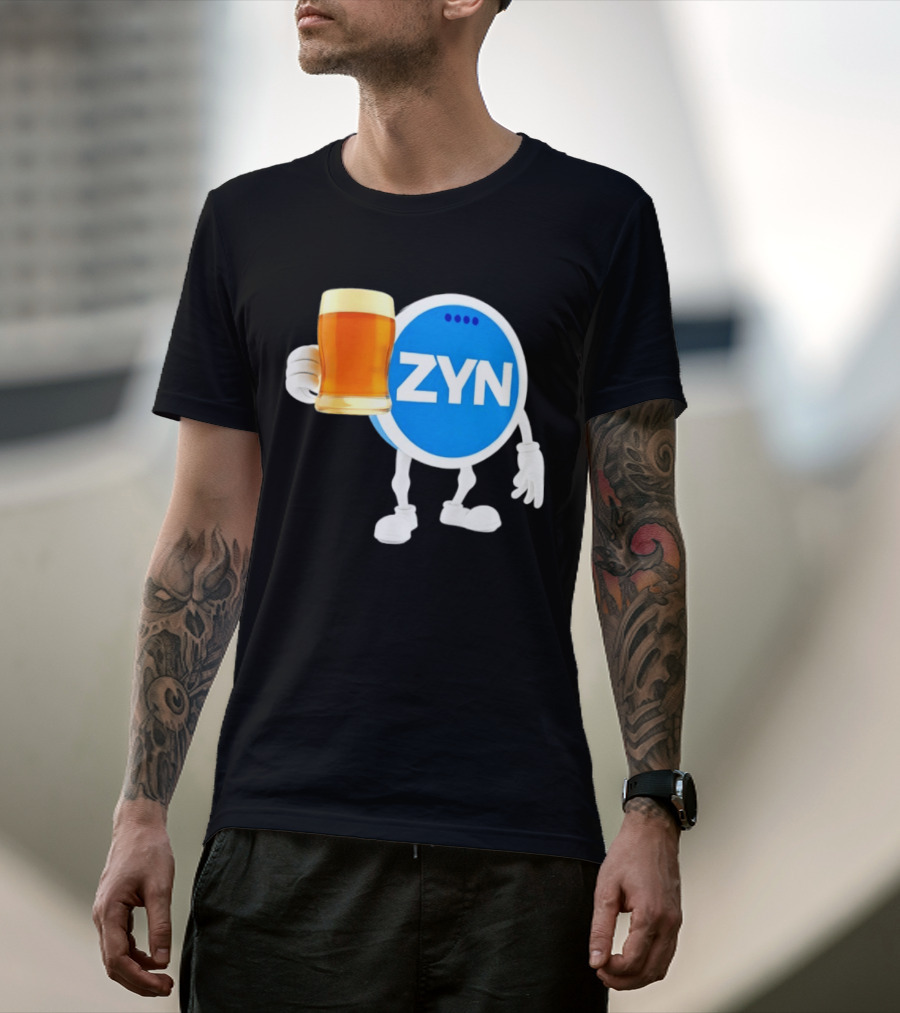 ZYN Snus Beer Character Holding T-Shirt