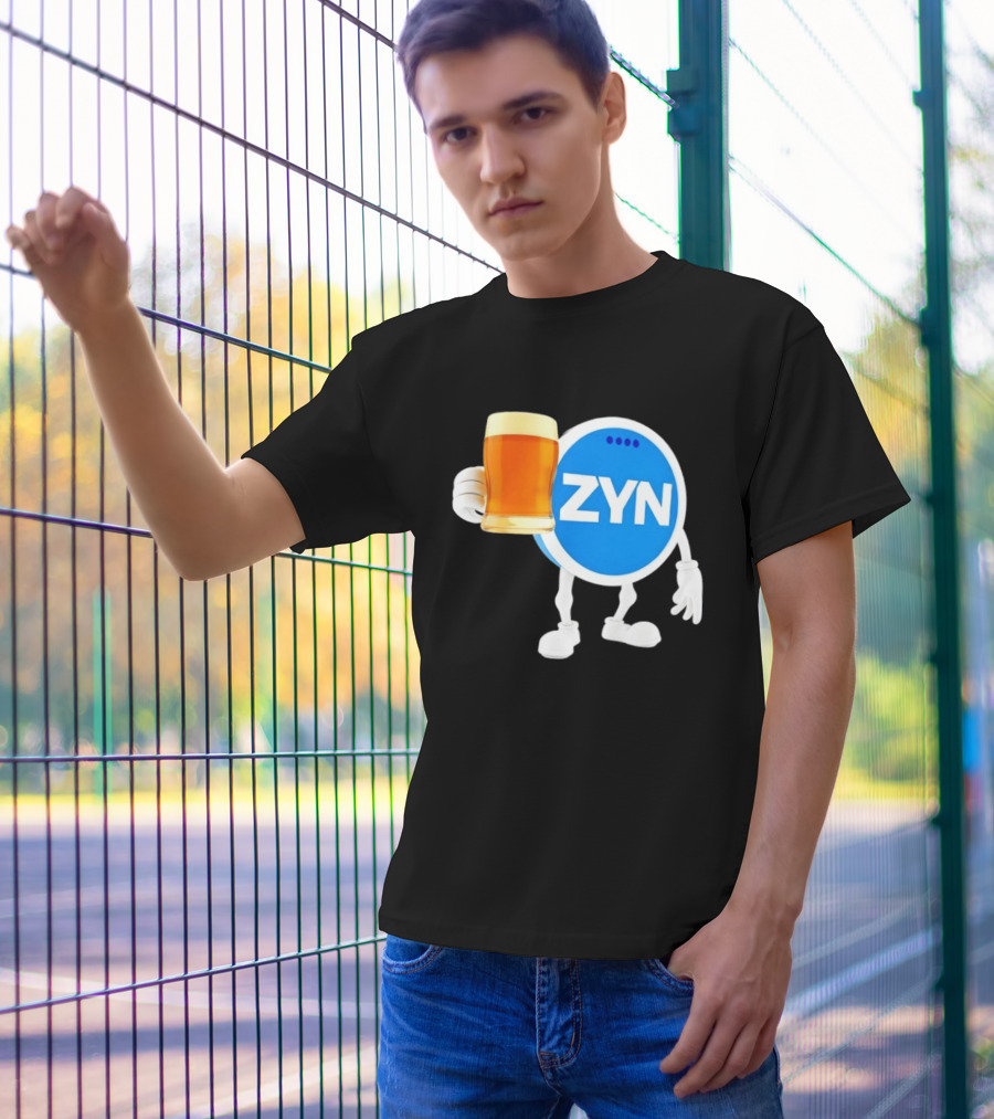ZYN Snus Beer Character Holding T-Shirt
