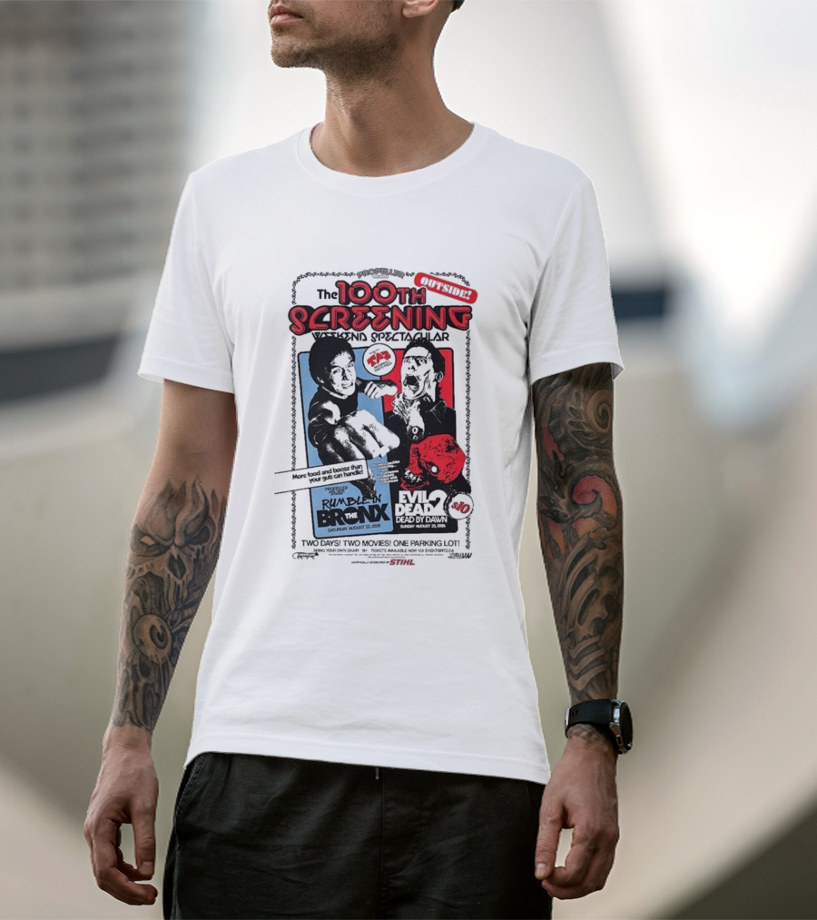 Propeller Arcade 100th Screening Weekend Spectacular Rumble In The Bronx August 22 2026 Evil Dead 2 T-Shirt