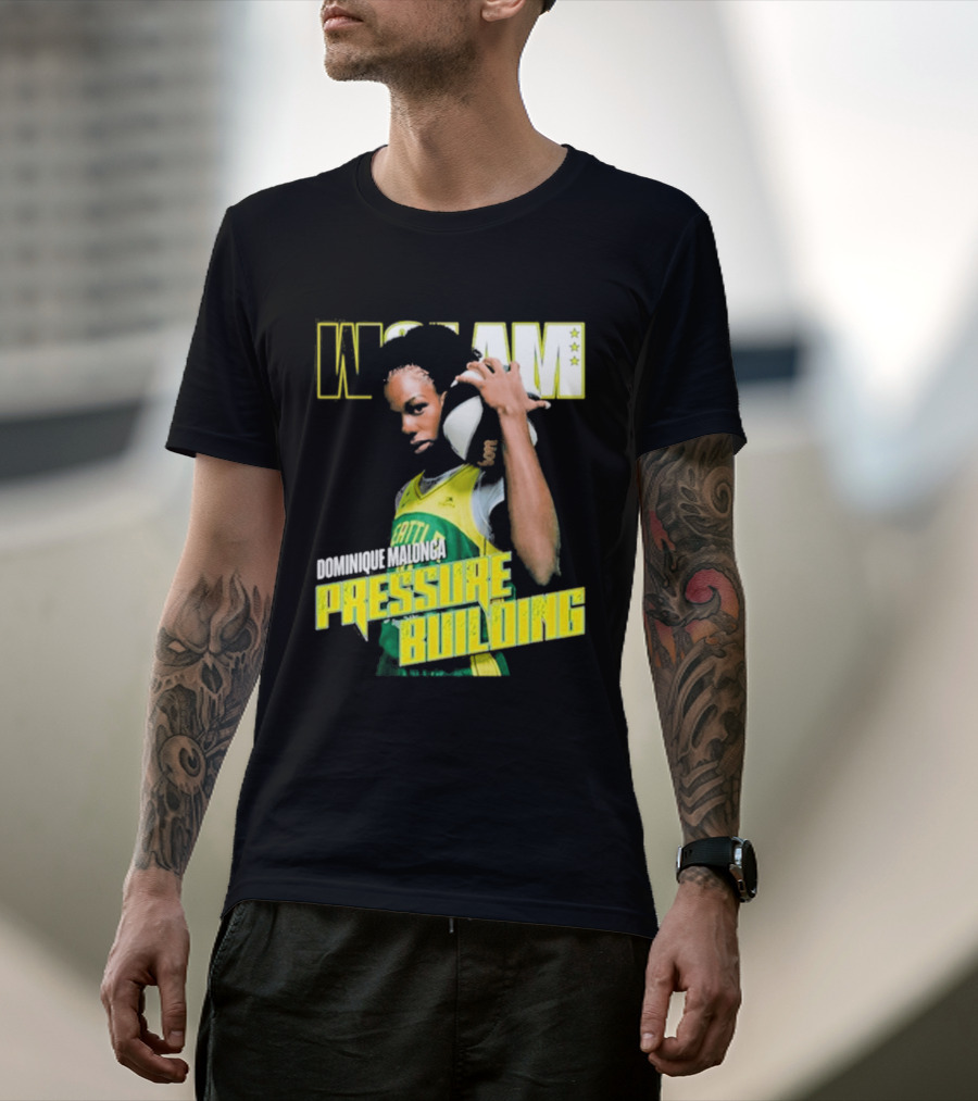 WSLAM Dominique Malonga Pressure Building Seattle Storm T-Shirt