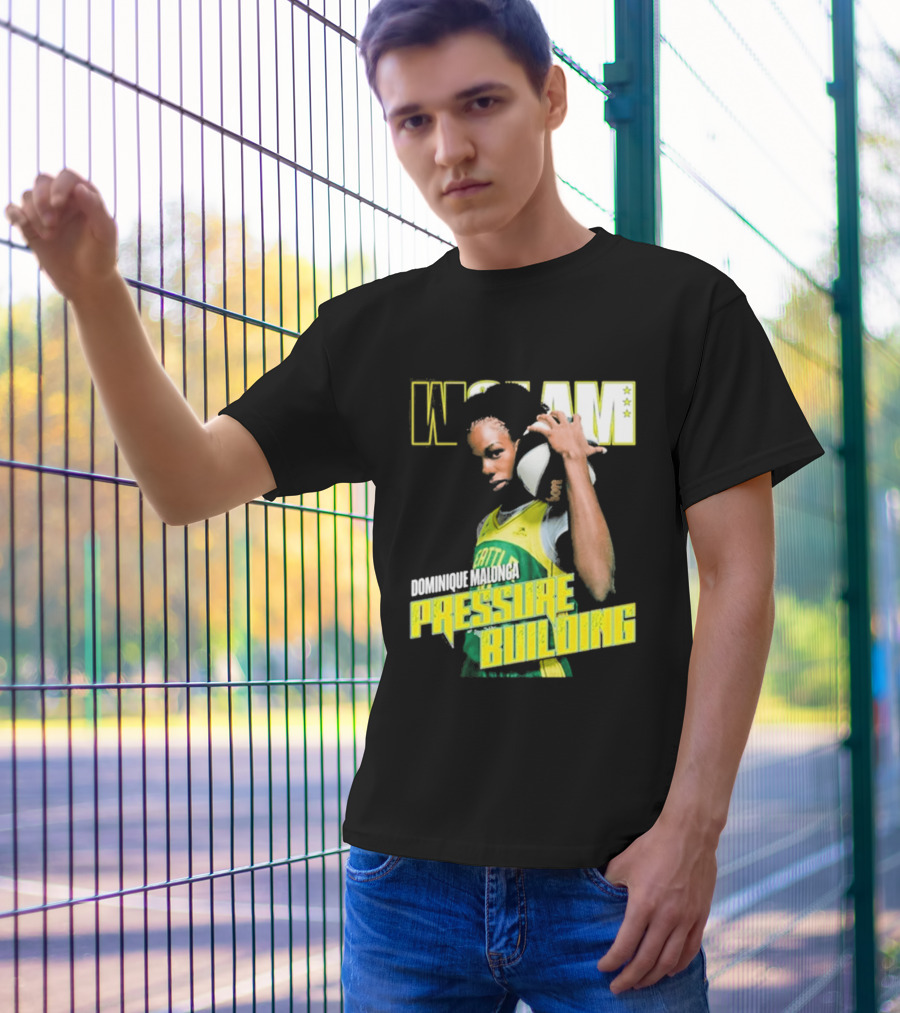 WSLAM Dominique Malonga Pressure Building Seattle Storm T-Shirt