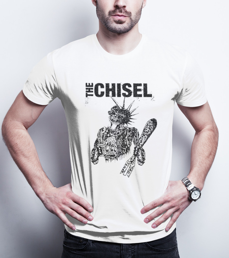 The Chisel Skeleton Statue Liberty Punk T-Shirt