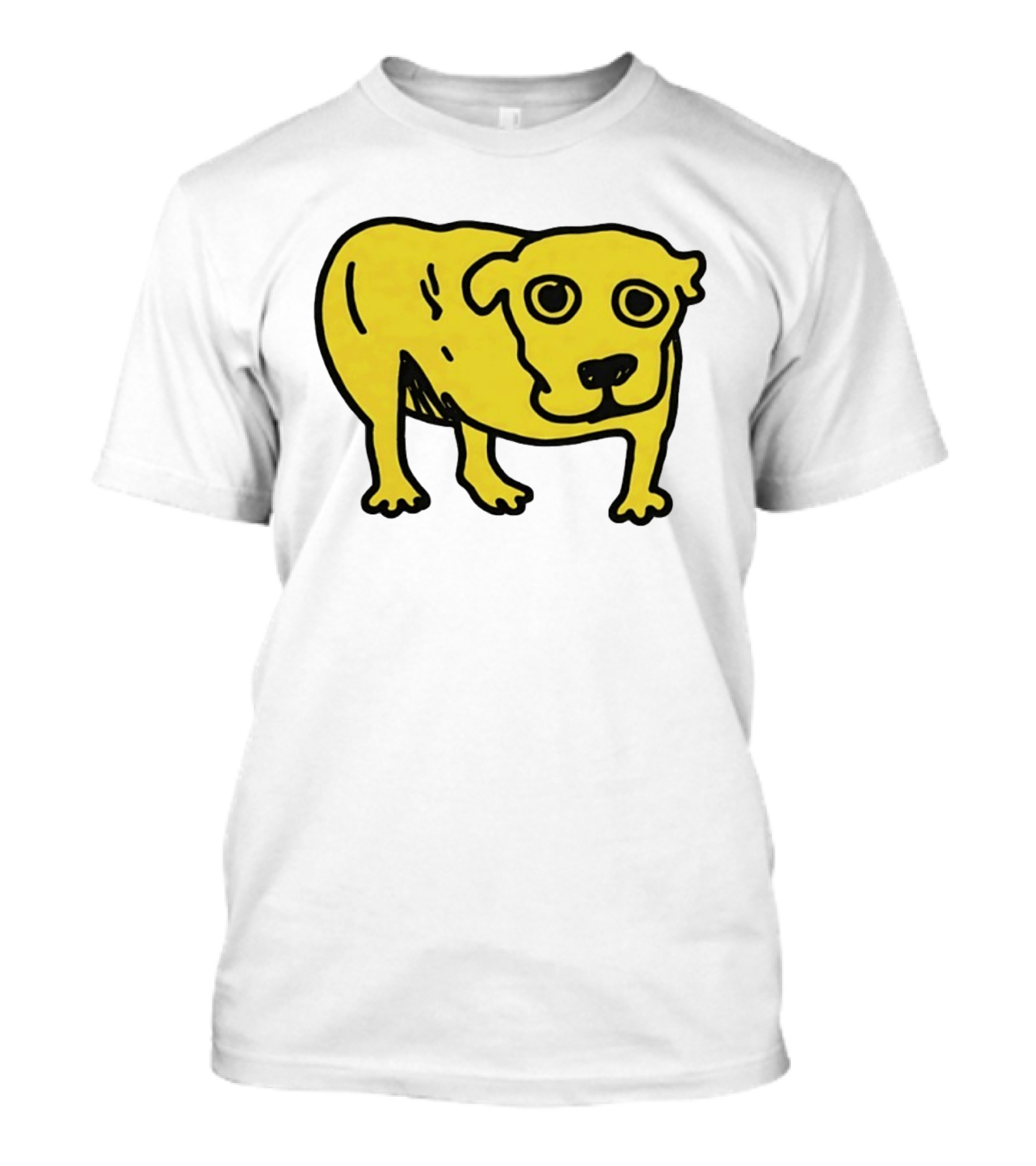 Tripod Aic Dog Drawing Yellow T-Shirt