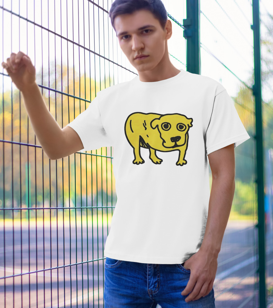 Tripod Aic Dog Drawing Yellow T-Shirt