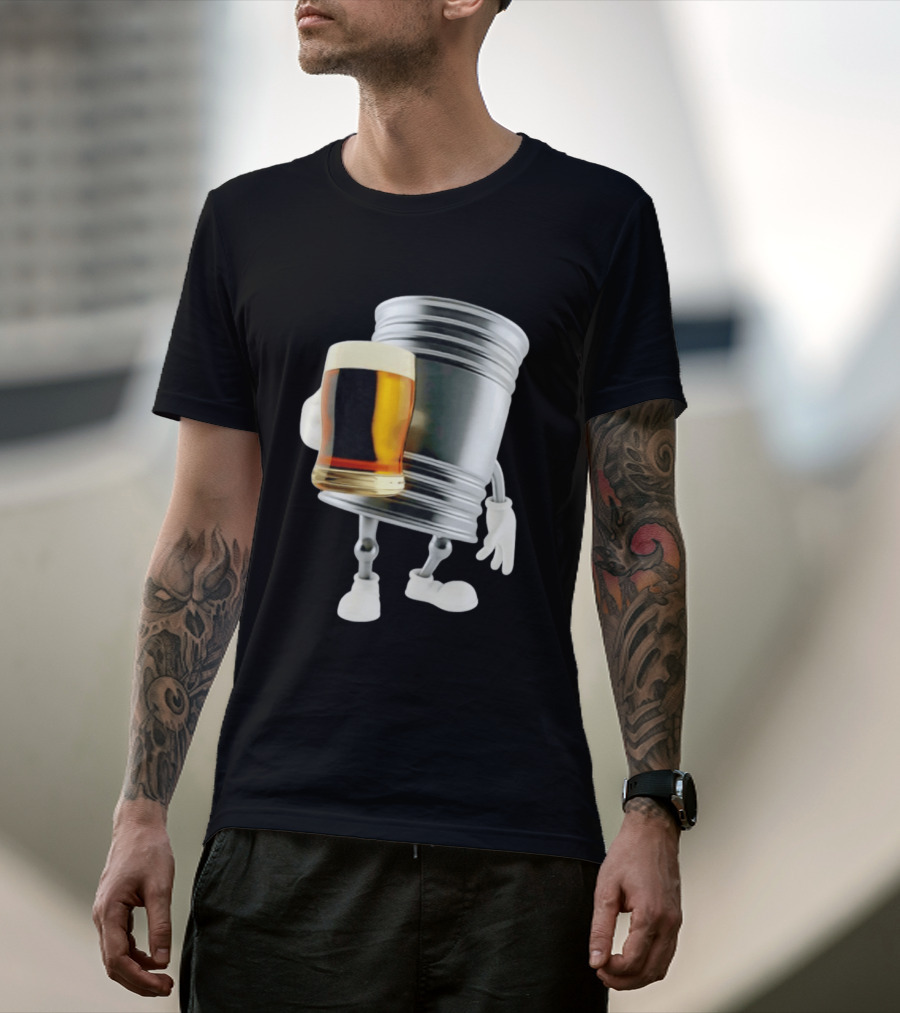 Beer Keg Holding Glass Character Meme T-Shirt