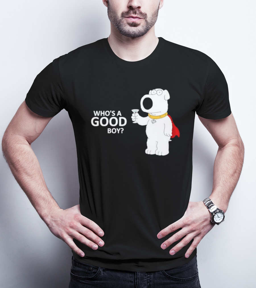 Brian Griffin Who's A Good Boy Family Guy Red Cape Martini T-Shirt