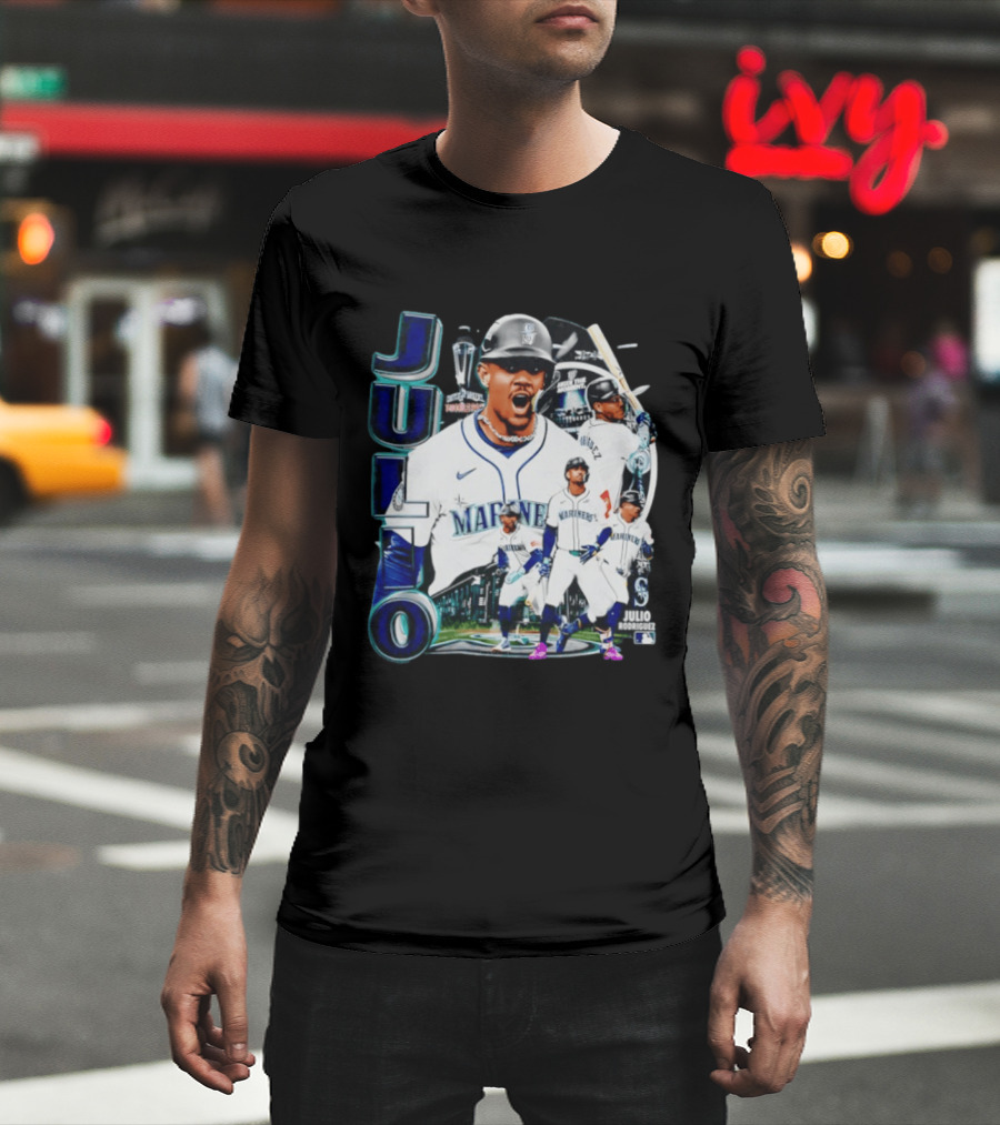 Julio Rodriguez Seattle Mariners MLB 2026 Collage Mariners Baseball Player T-Shirt