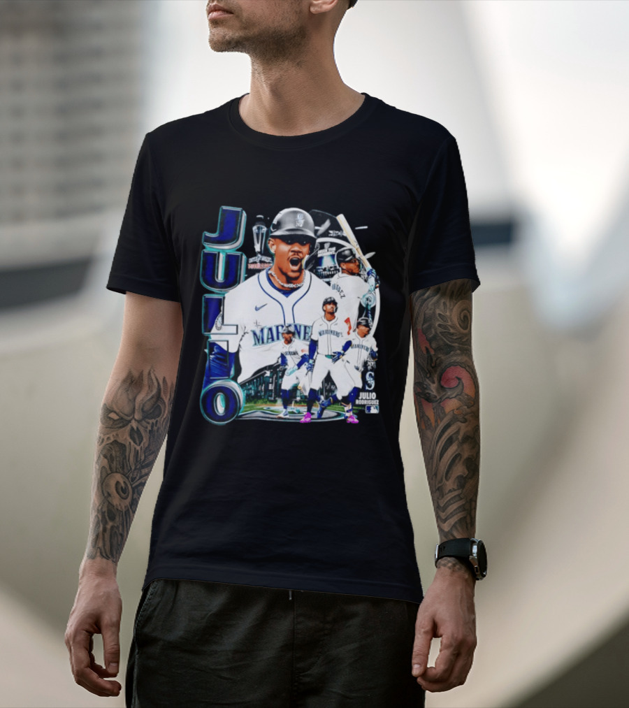 Julio Rodriguez Seattle Mariners MLB 2026 Collage Mariners Baseball Player T-Shirt