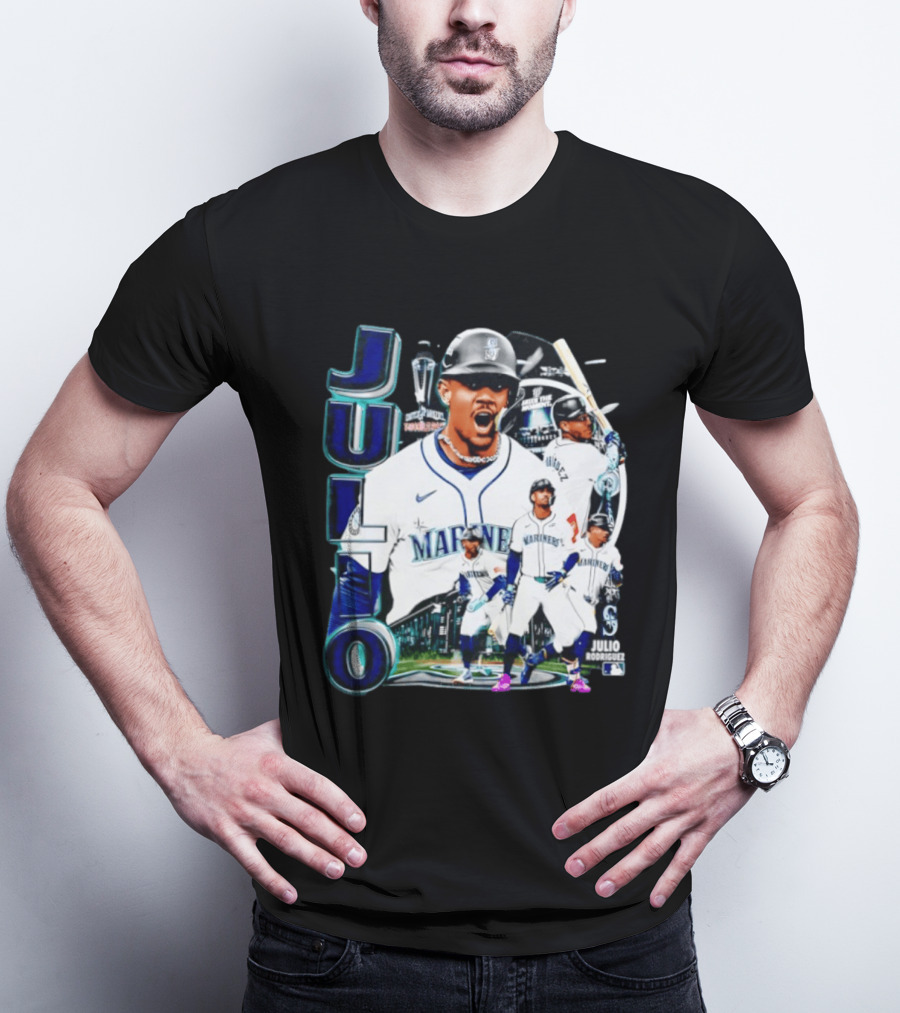 Julio Rodriguez Seattle Mariners MLB 2026 Collage Mariners Baseball Player T-Shirt