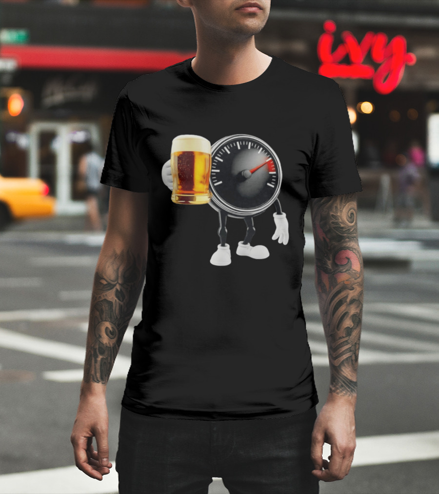 Speedometer Beer Gauge Fun Drinking Meter T-Shirt