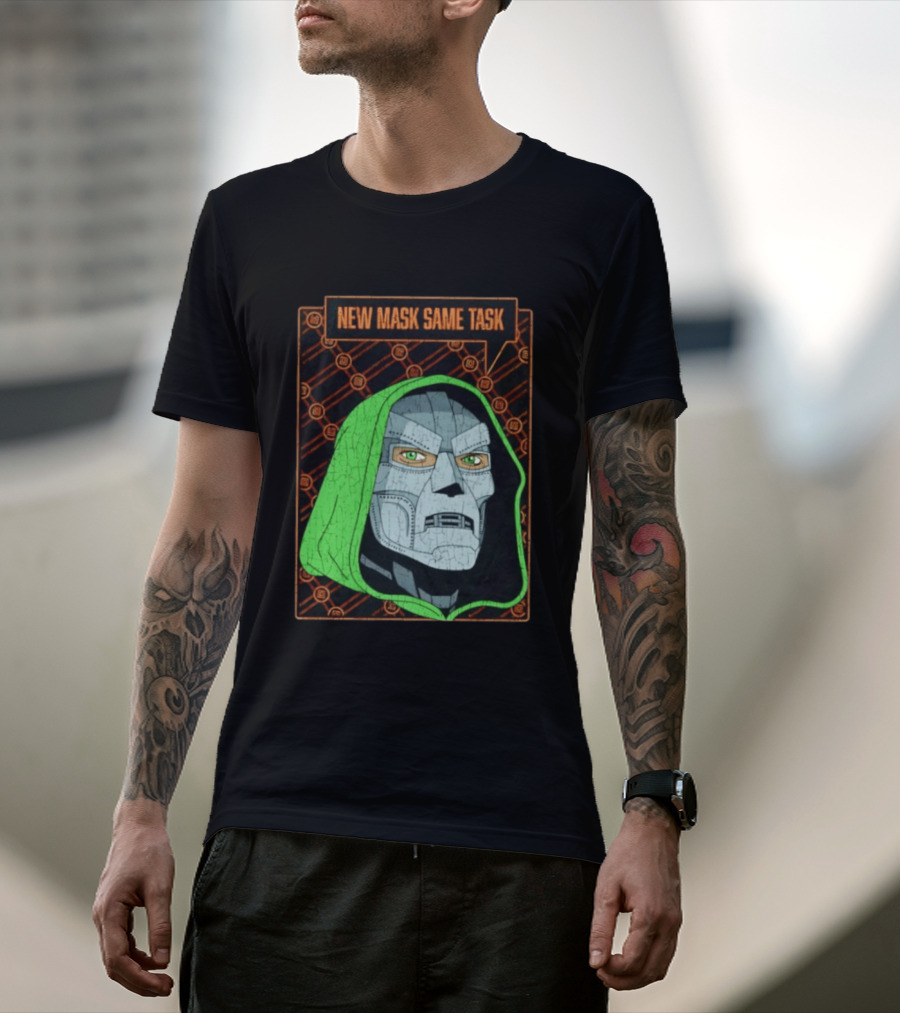 New Mask Same Task Doctor Doom Marvel Villain Green Hood Comic Book Hero T-Shirt