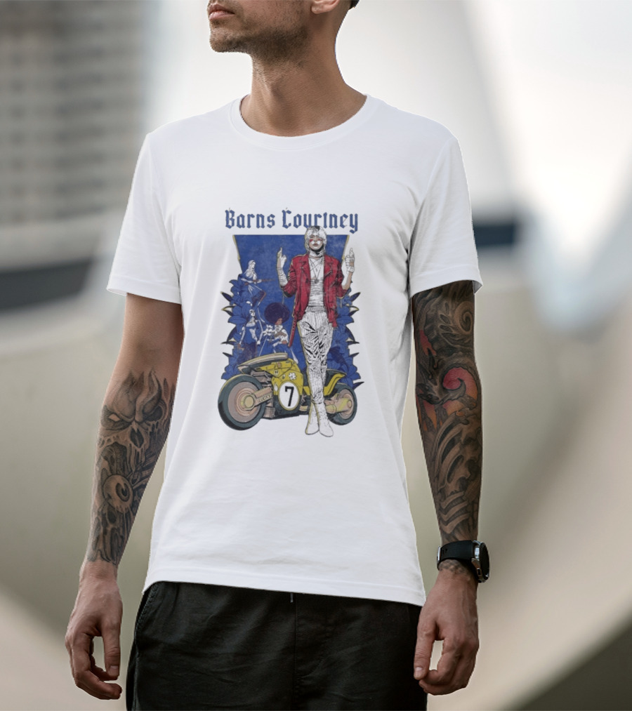 Barns Courtney Lucky 7 Anime Motorcycle And Music T-Shirt