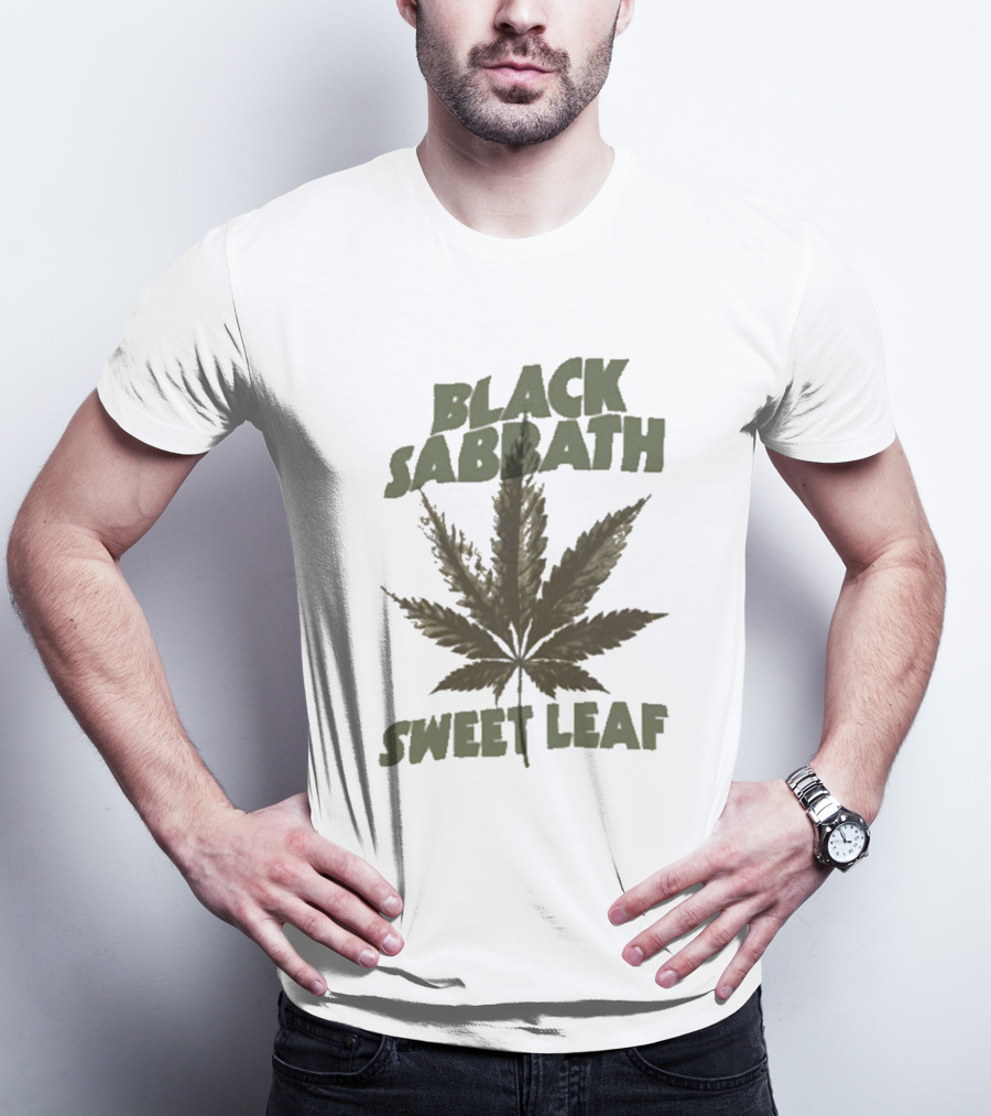 Black Sabbath Sweet Leaf Cannabis Leaf T-Shirt