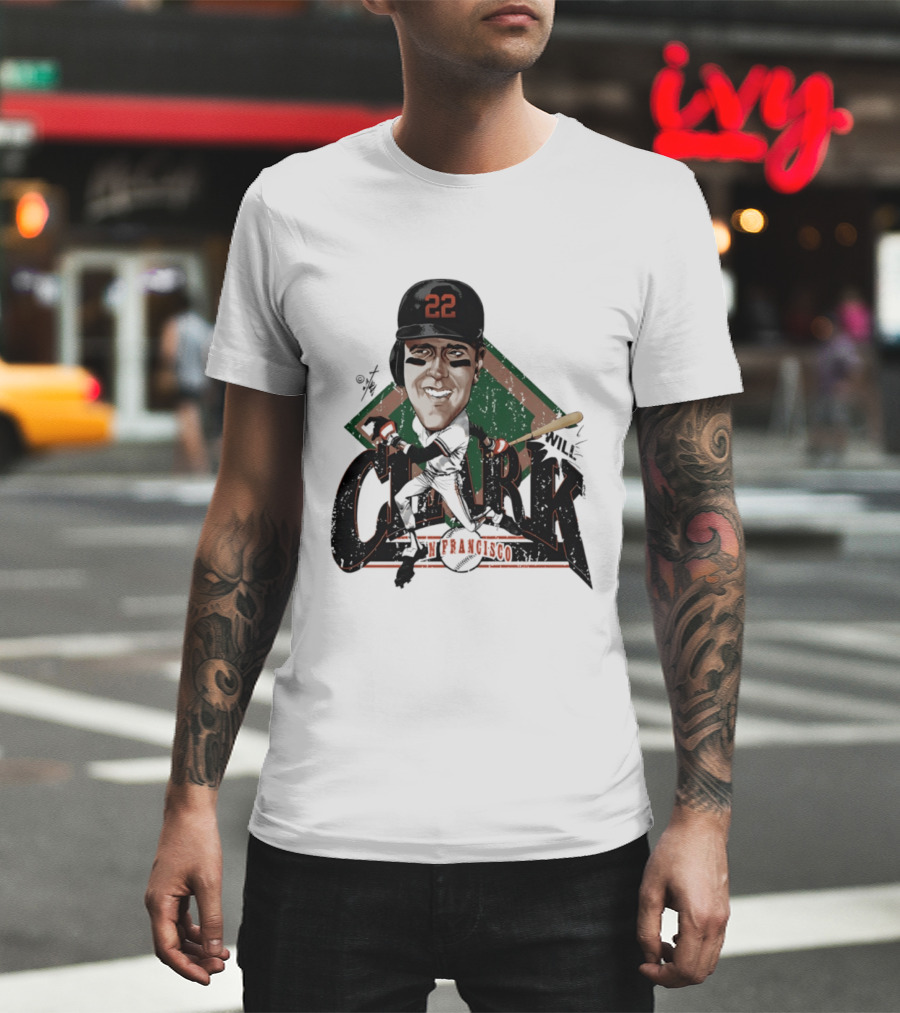 Will Clark San Francisco Giants 22 Bruce Stark Caricature T-Shirt