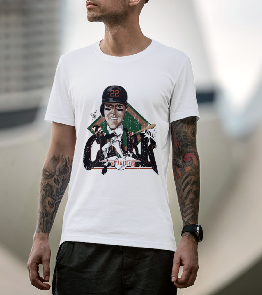 Will Clark San Francisco Giants 22 Bruce Stark Caricature T-Shirt