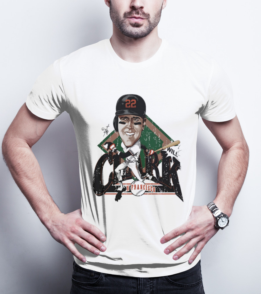 Will Clark San Francisco Giants 22 Bruce Stark Caricature T-Shirt