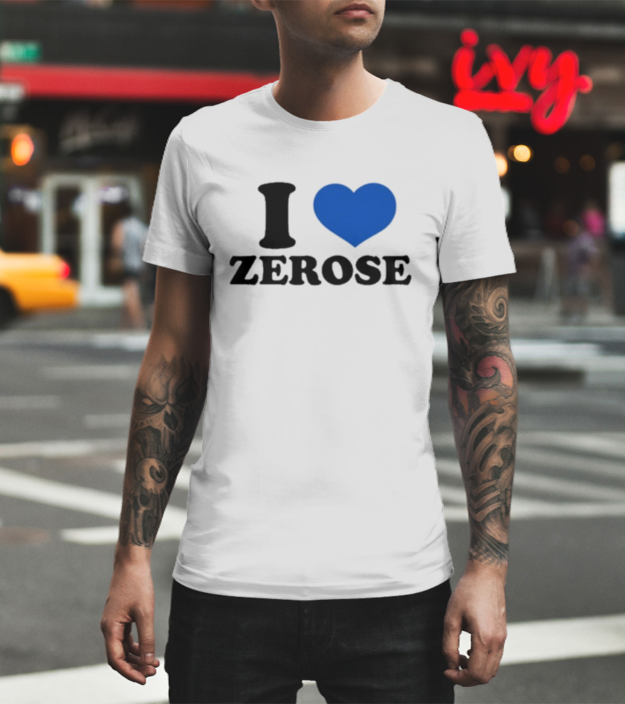 I Love Zerose Heart Blue T-Shirt