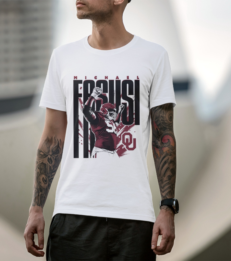 Michael Fasusi Oklahoma Sooners Football NCAA Player OU T-Shirt