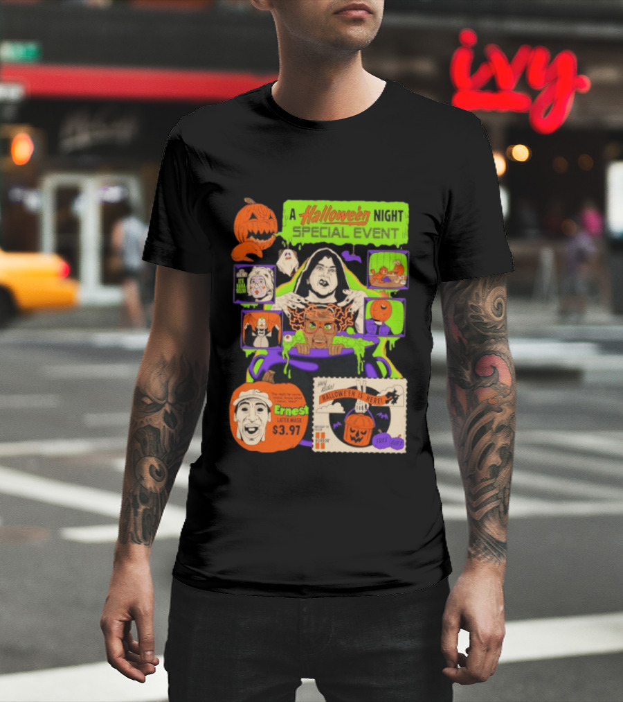 Halloween Special Event Ernest Latex Mask $3.97 Includes Free Gift Spooky Night T-Shirt