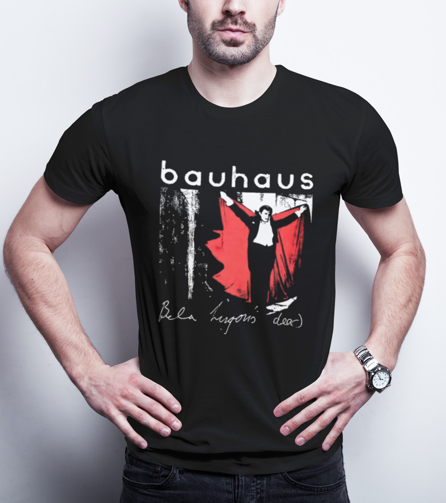 Bauhaus Bela Lugosi's Dead Handwritten Lyrics Red Cape T-Shirt