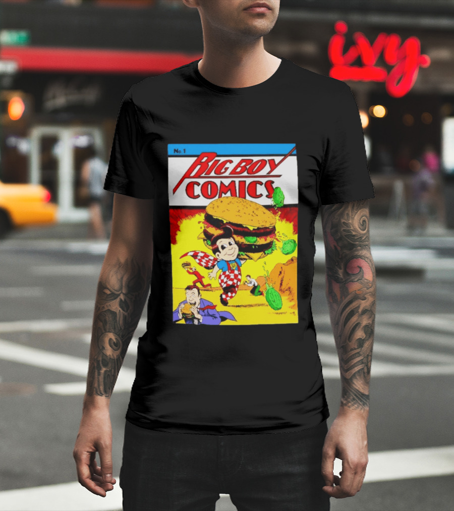 Big Boy Comics No 1 Hamburger Adventure Retro Comic Cover T-Shirt
