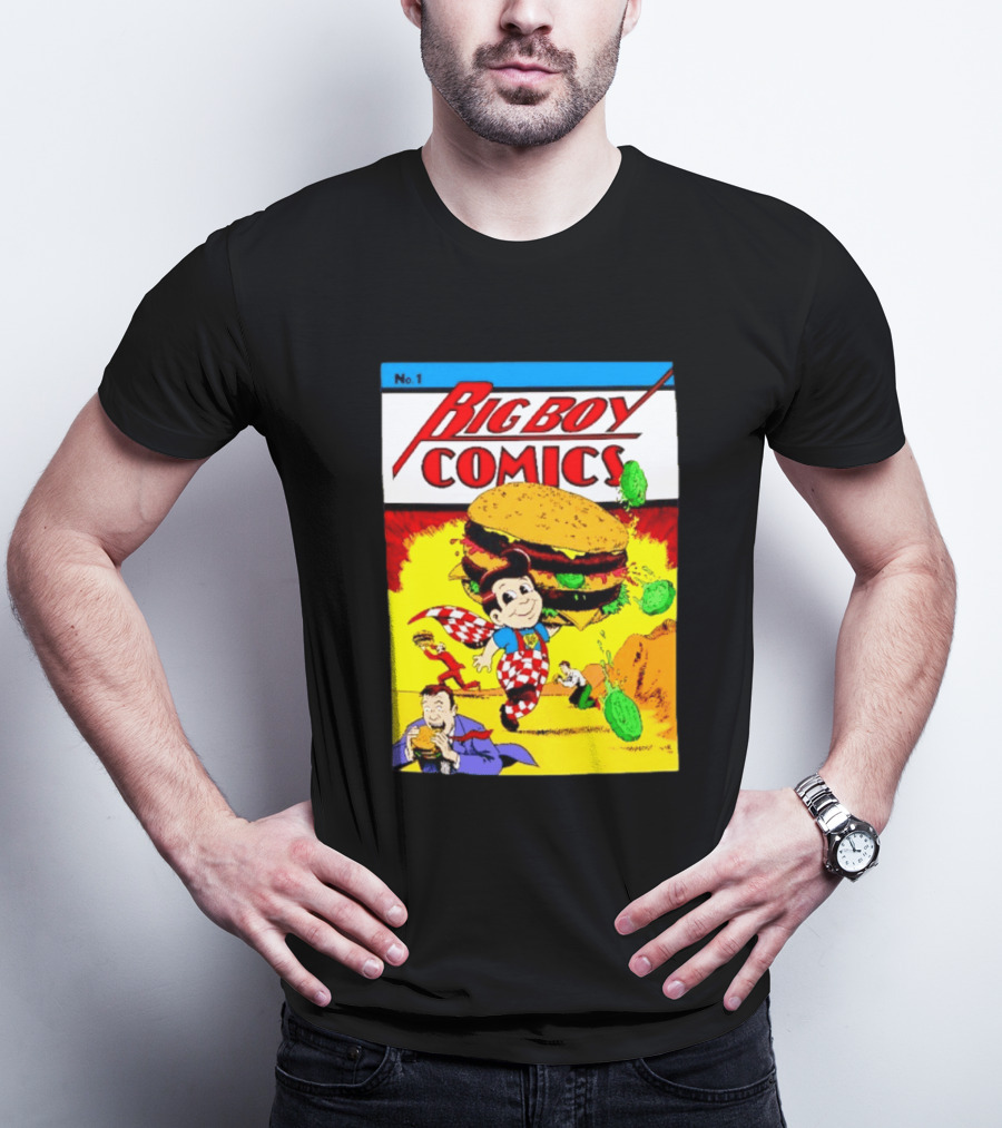 Big Boy Comics No 1 Hamburger Adventure Retro Comic Cover T-Shirt