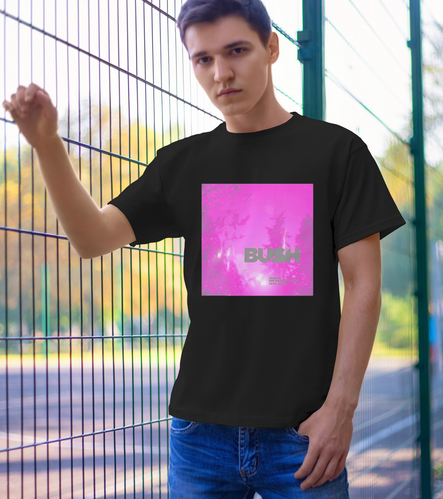 Bush Loaded The Greatest Hits 1994 2023 Pink Album Cover T-Shirt