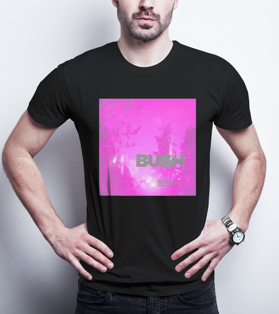 Bush Loaded The Greatest Hits 1994 2023 Pink Album Cover T-Shirt