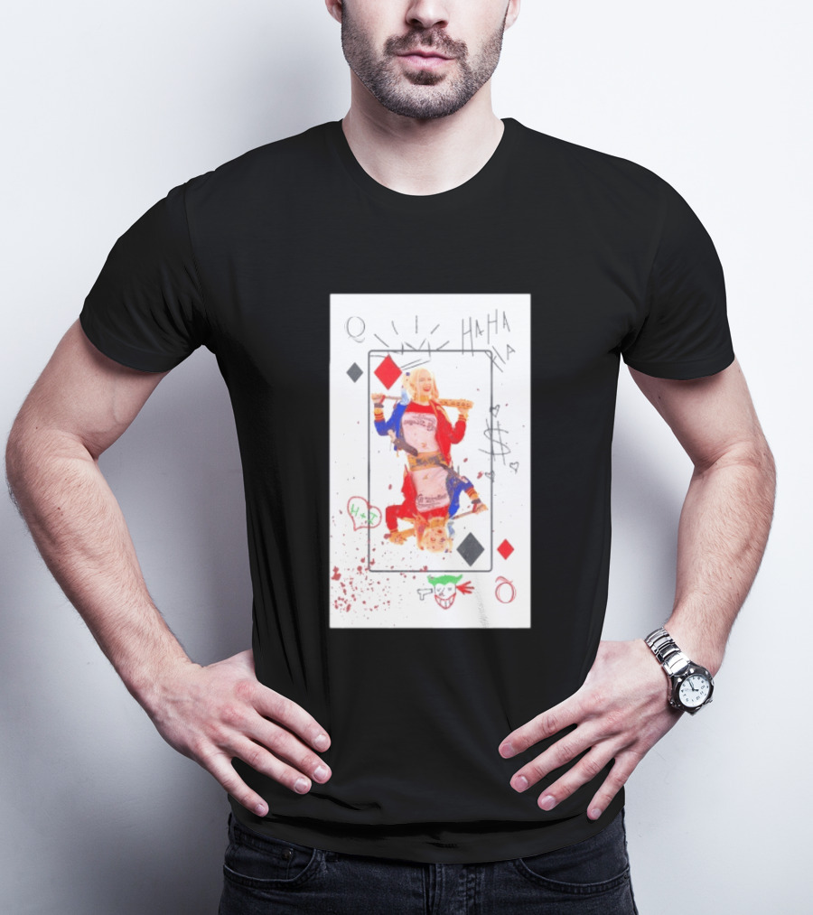 Harley Quinn Playing Card Queen HAHA DC Comics Joker T-Shirt