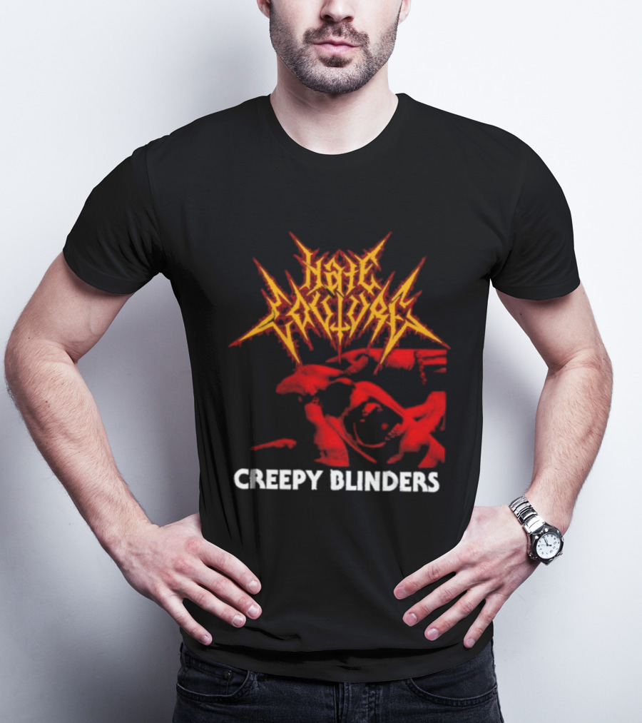 Hate Couture Creepy Blinders Blood Metal T-Shirt