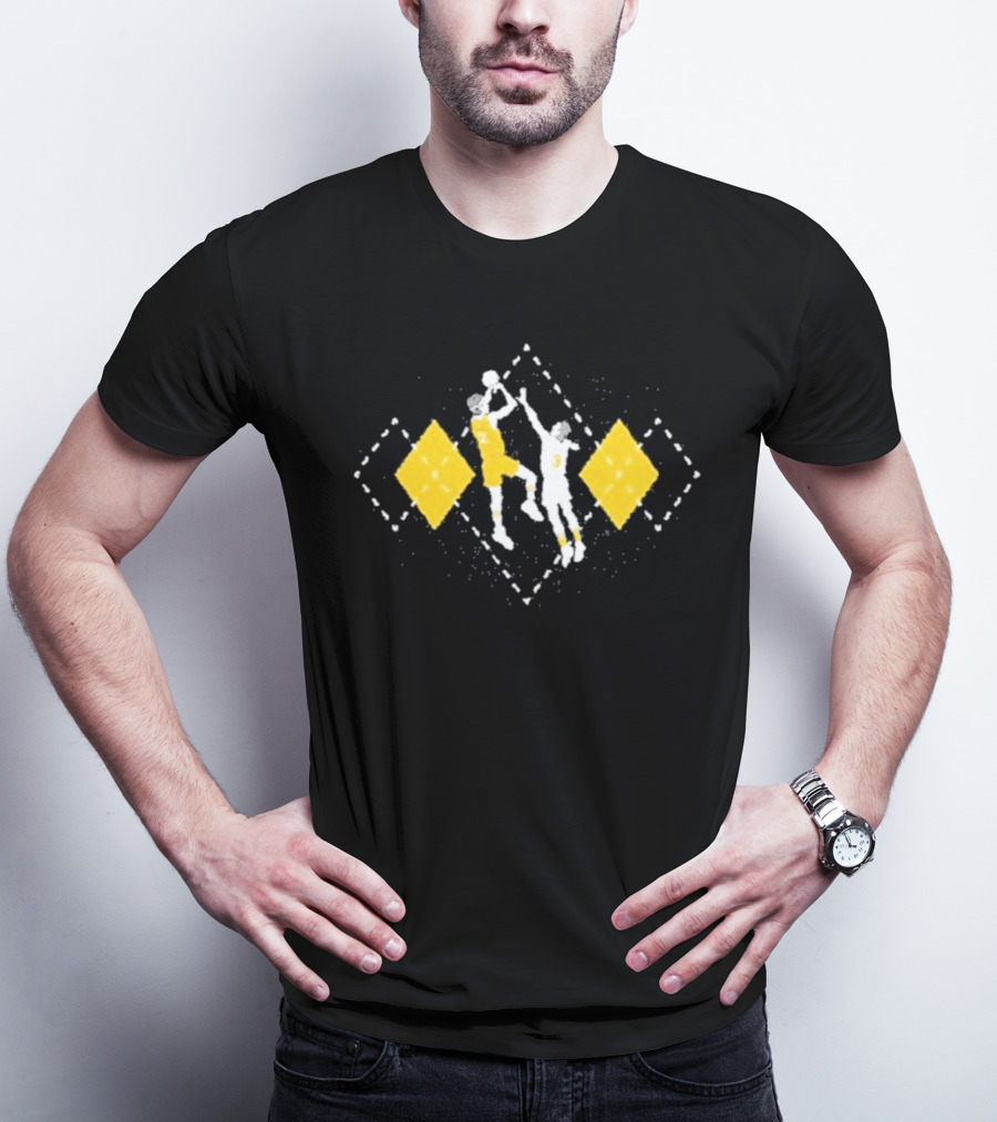 Hivemind Argyle Basketball Jump Shot Players With Yellow Diamond T-Shirt
